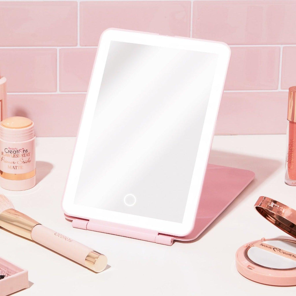On the Go Mini LED Mirror (Pink) - BEAUTY CREATIONS – Beauty Creations